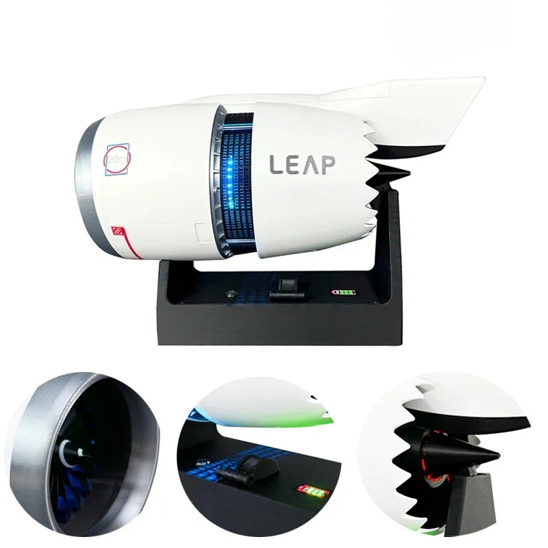 Aviation Turbofan Engine Model CFM-LEAP Equipped with Red and Blue Jet ...